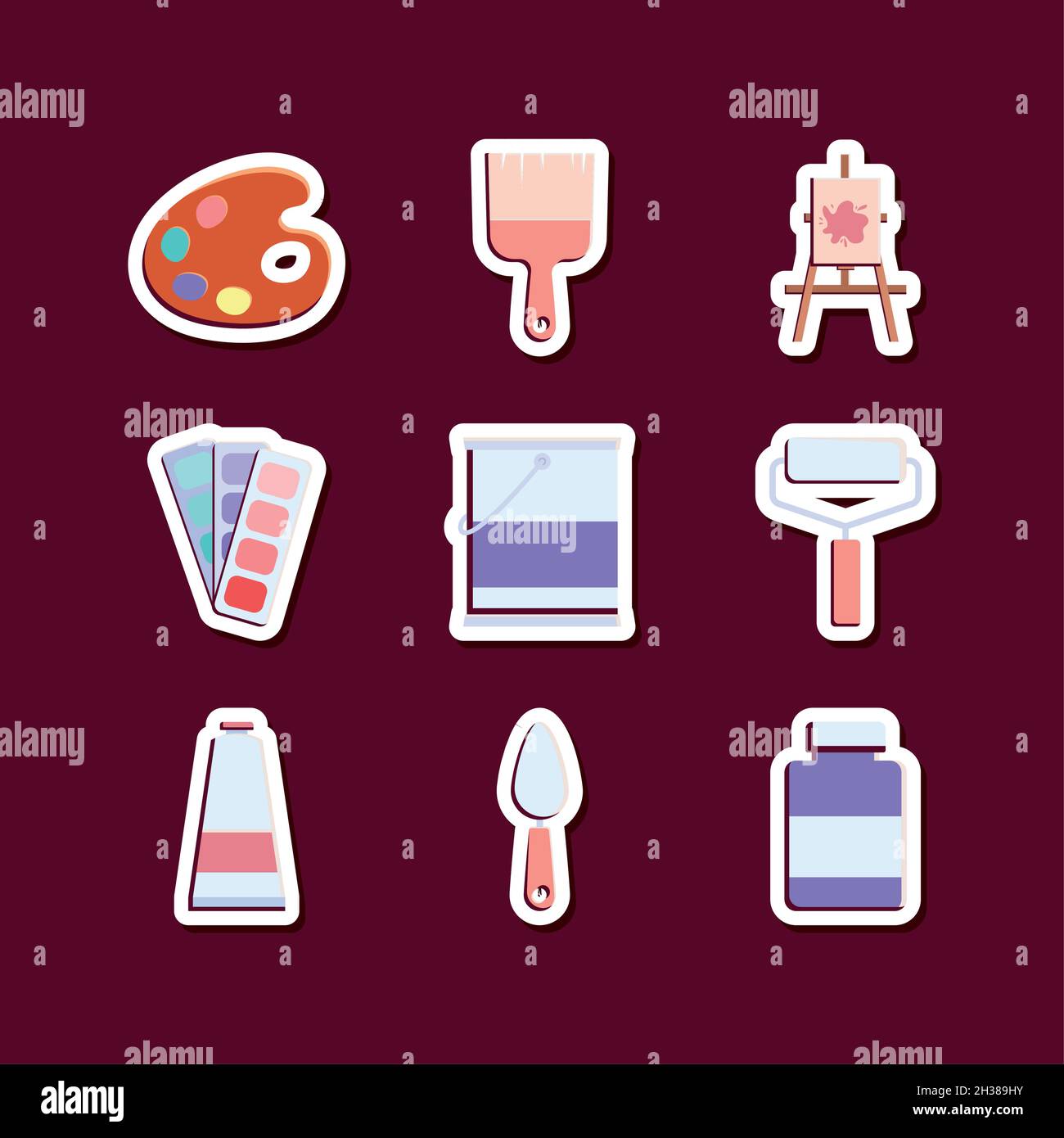 nine art items Stock Vector Image & Art - Alamy