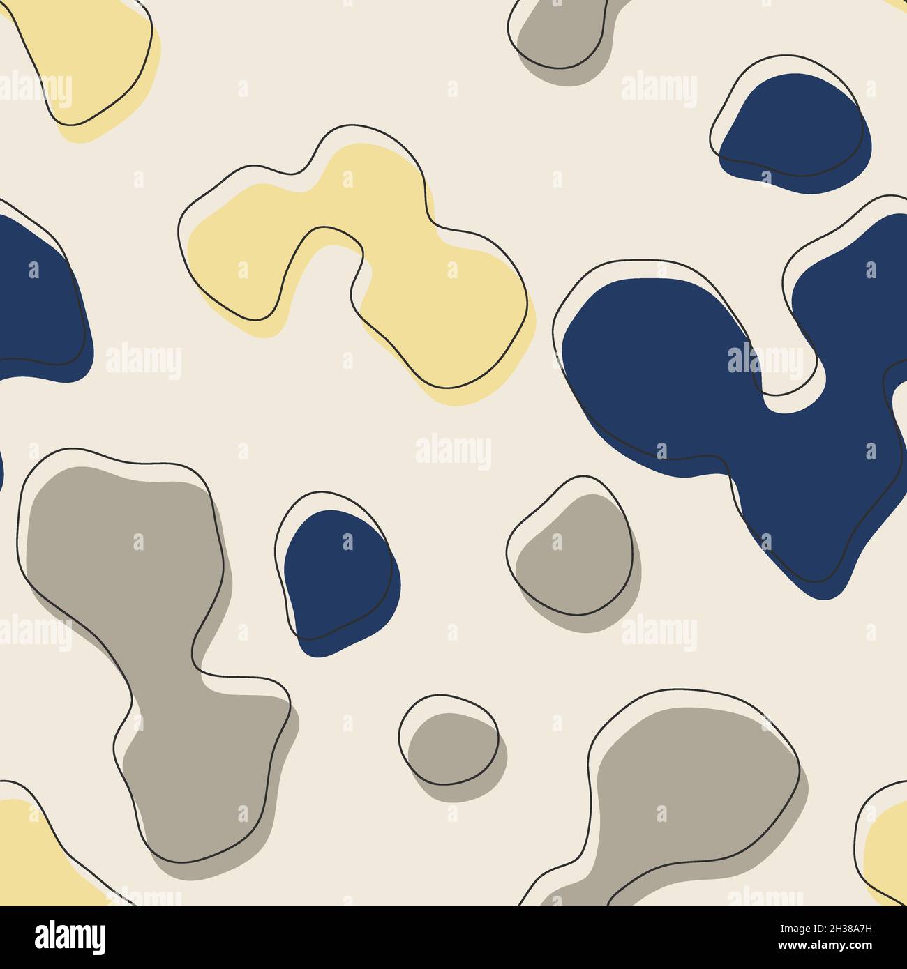 Seamless abstract organic blog shapes in various colors with offset ...