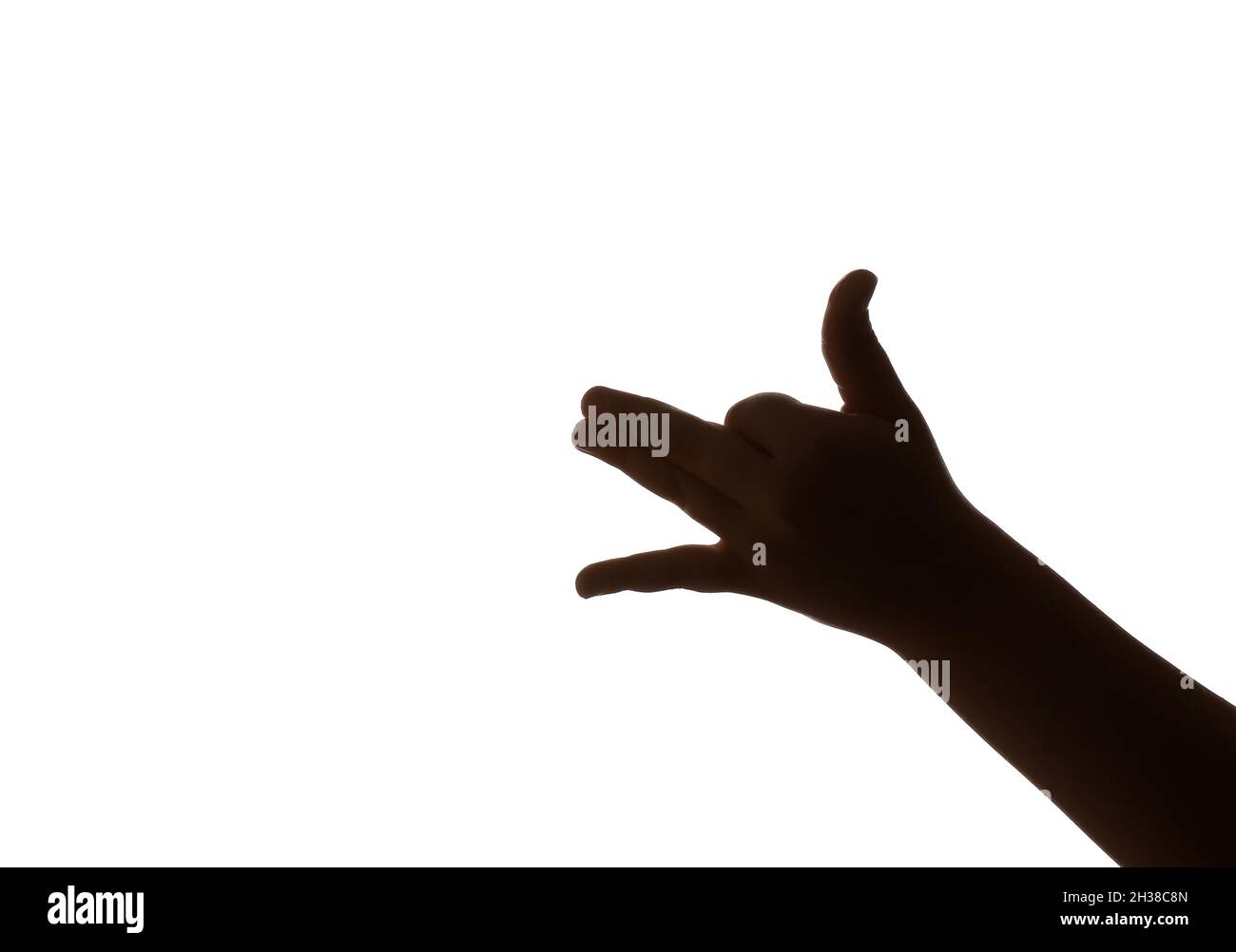 Child performing a shadow play on white background Stock Photo - Alamy