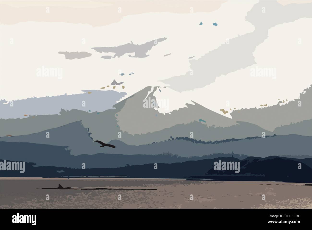 Simple landscape scene illustration hi-res stock photography and images ...