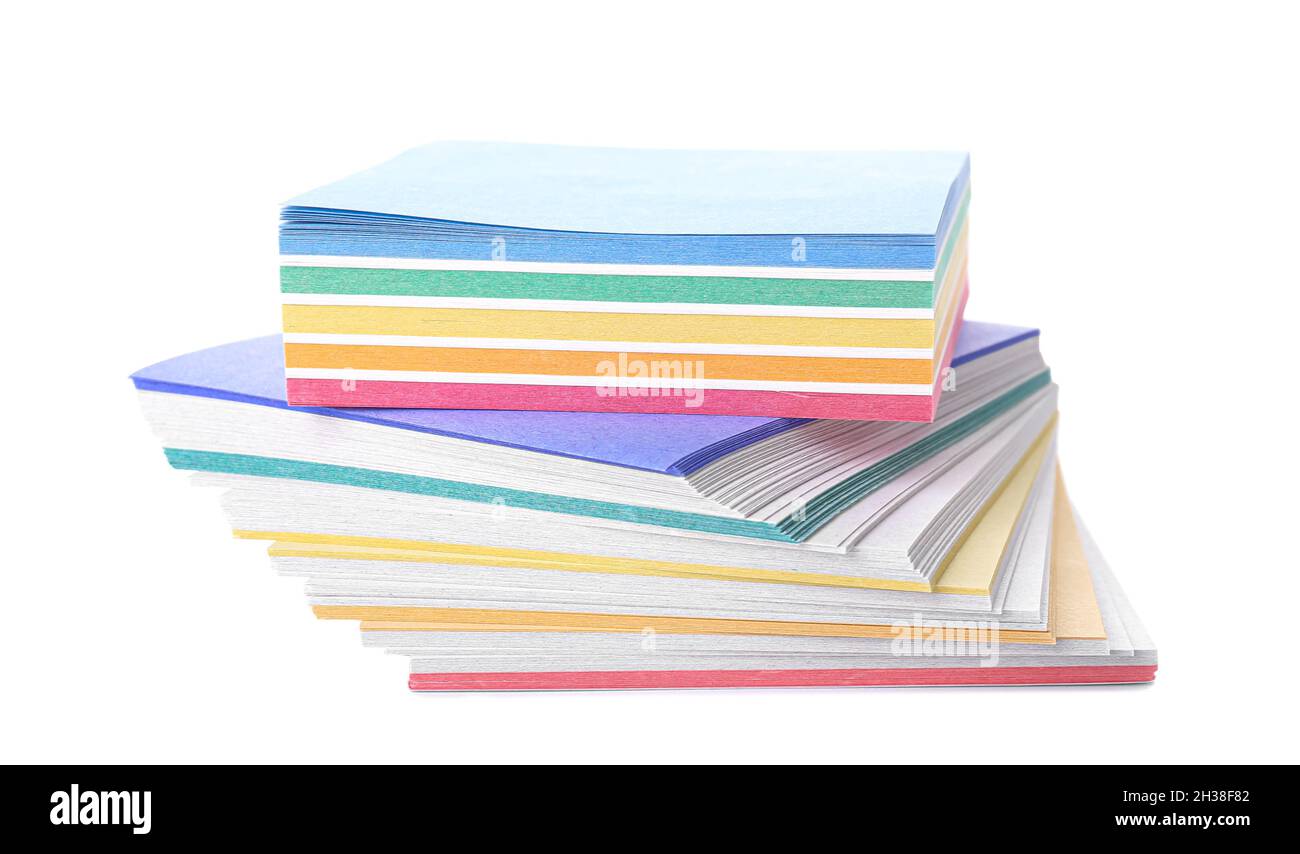 Colorful sticky notes on white background Stock Photo - Alamy