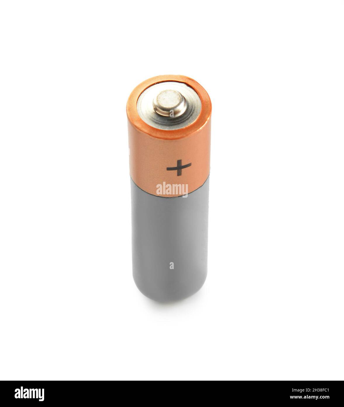 Alkaline battery isolated on white background Stock Photo - Alamy