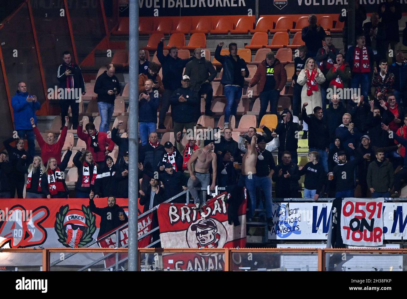 VOLENDAM, NETHERLANDS - OCTOBER 26: Fans during the Dutch TOTO KNVB Cup ...