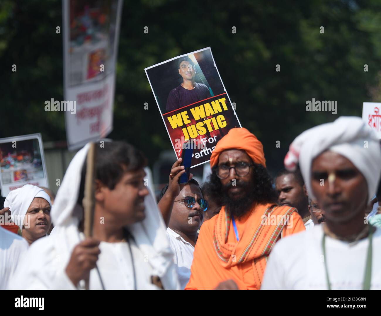 Priests and followers of the ISKCON, at a peaceful prayer vigil to ...