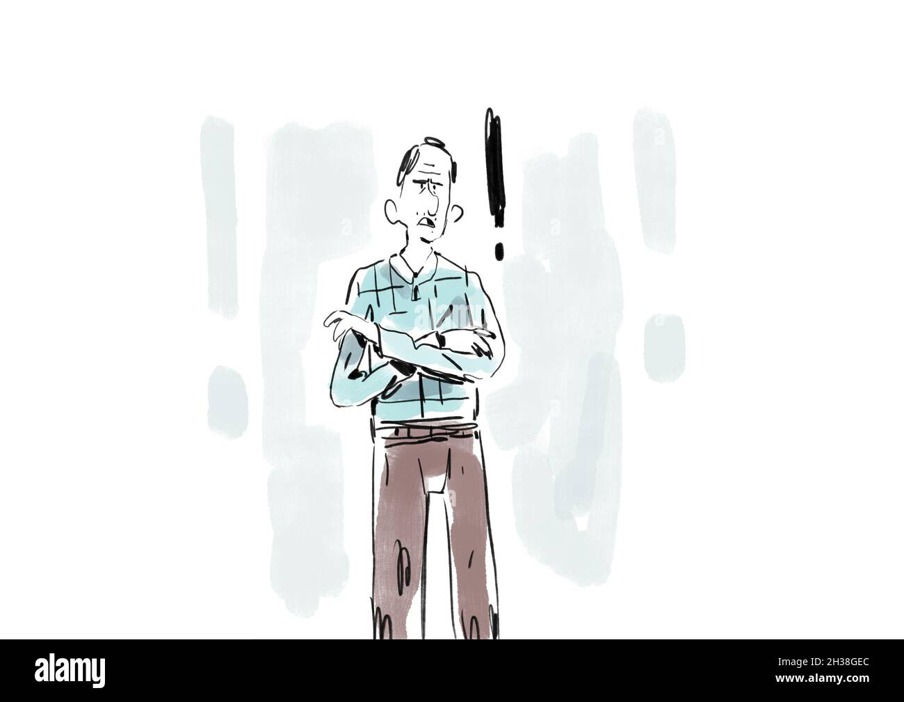 Man Talking , With Big Exclamation Point In Lifestyle Scene ...