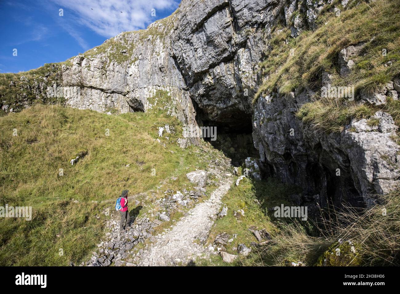 Victoria Cave entrance, Langcliffe, Yorkshire Dales, England, UK Stock ...