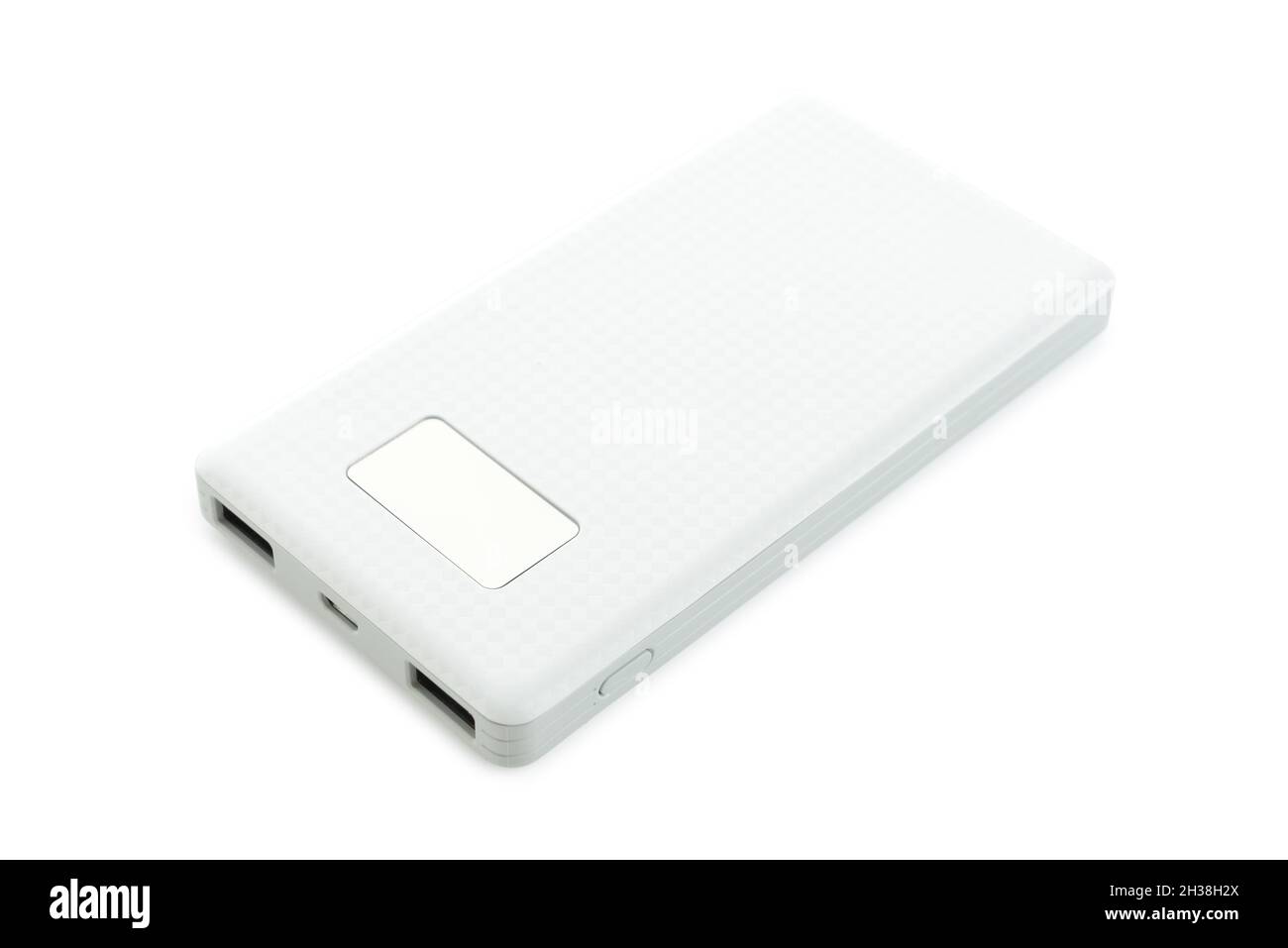 Modern power bank on white background Stock Photo - Alamy