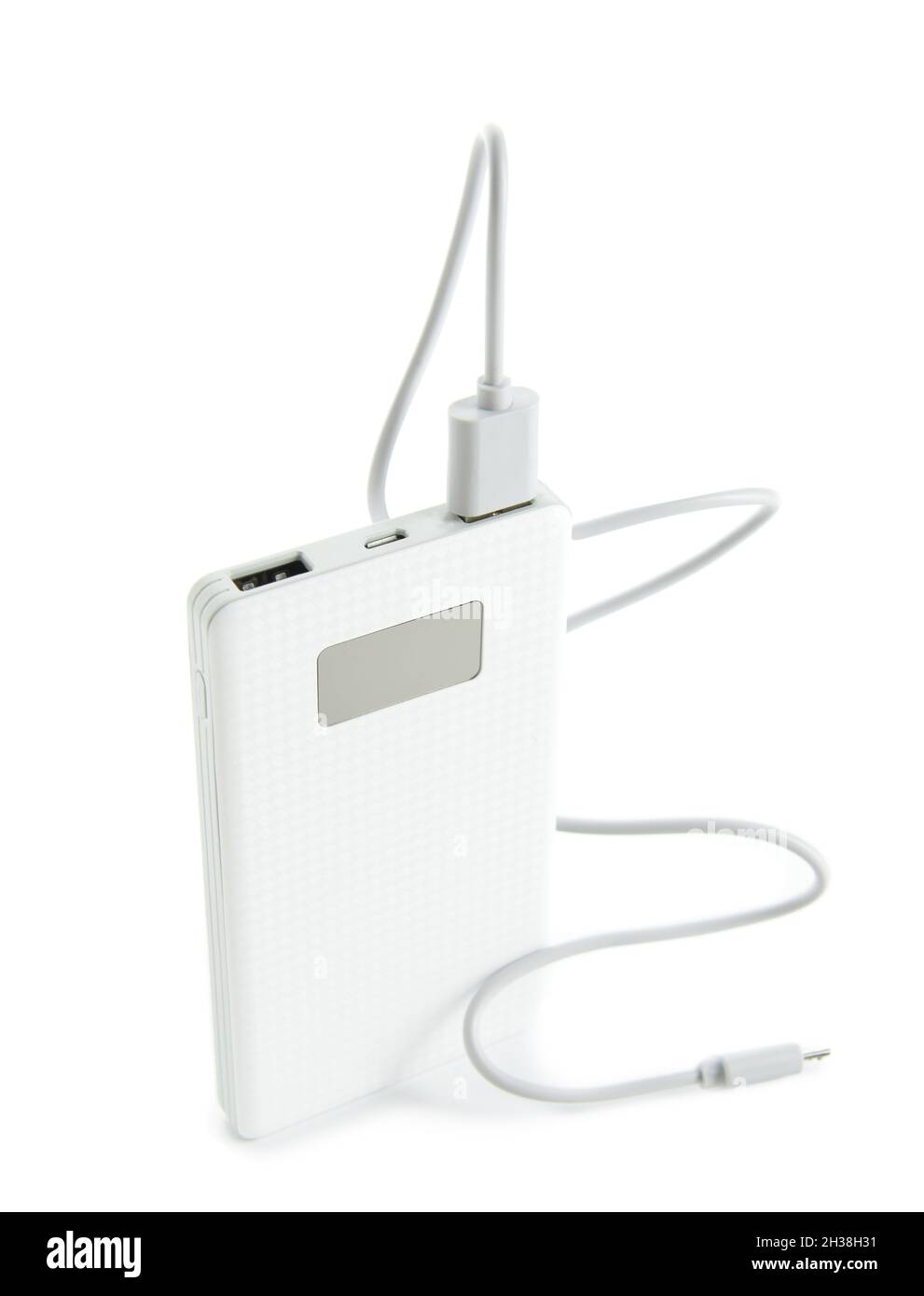 Modern power bank on white background Stock Photo - Alamy