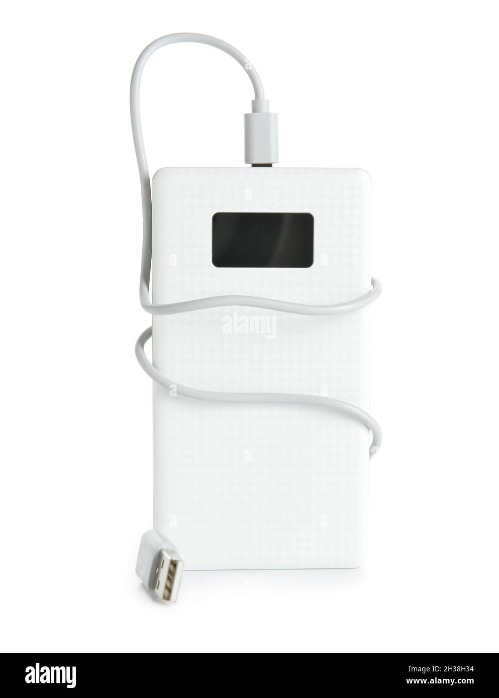 Modern power bank on white background Stock Photo - Alamy