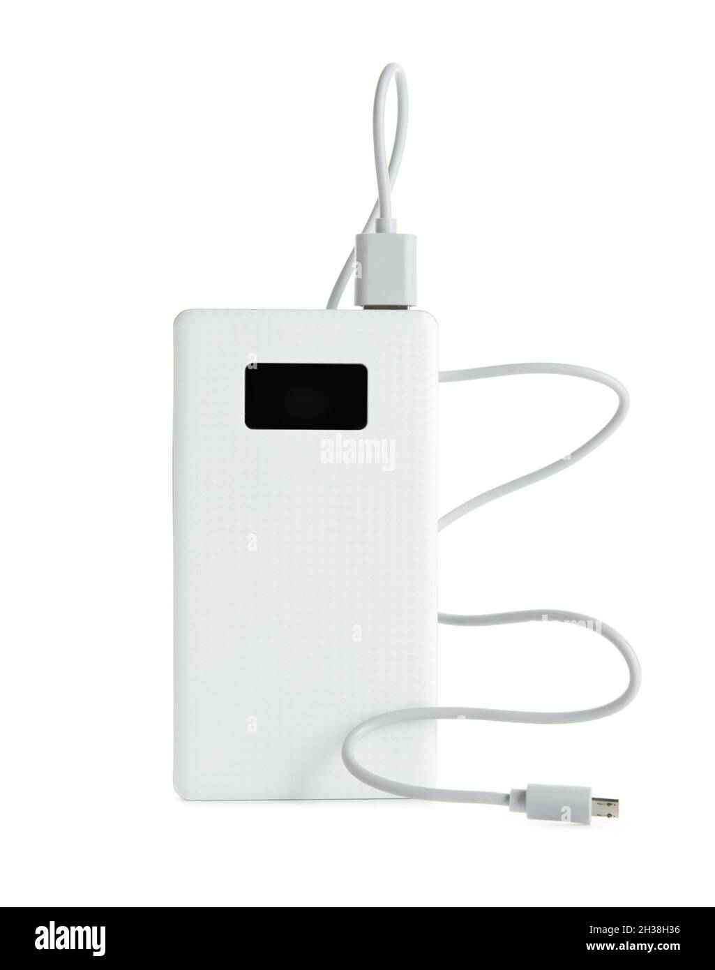 Modern power bank on white background Stock Photo - Alamy