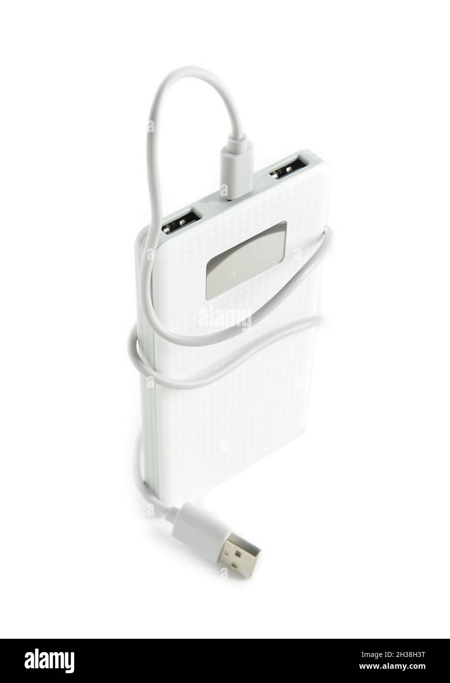 Modern power bank on white background Stock Photo - Alamy