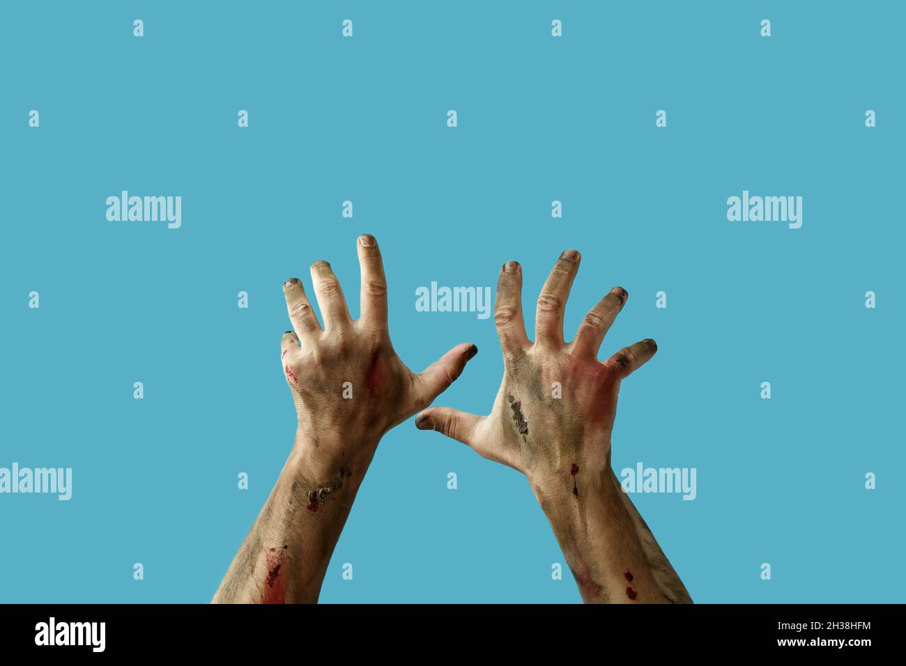 Zombie hands rising terrible in hi-res stock photography and images - Alamy