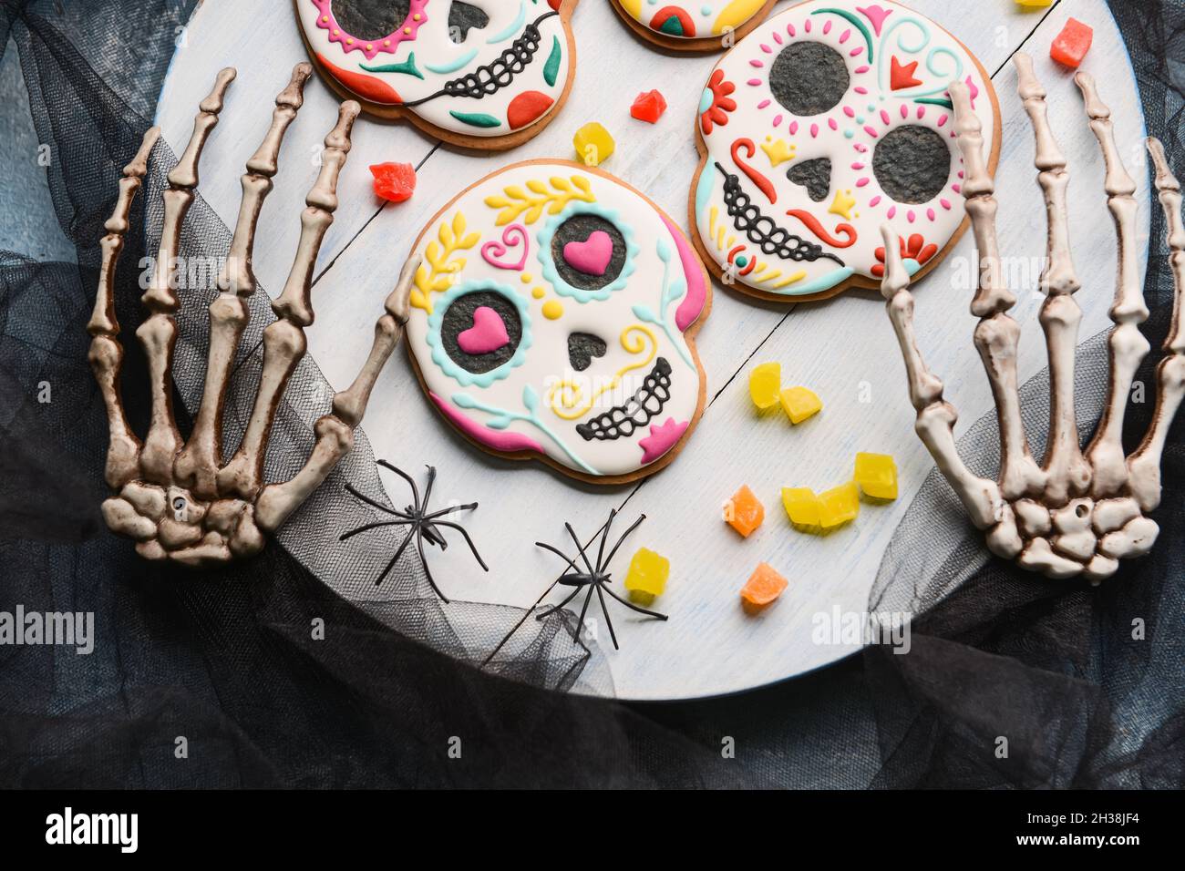 Board with cookies for Mexico's Day of the Dead (El Dia de Muertos) on ...