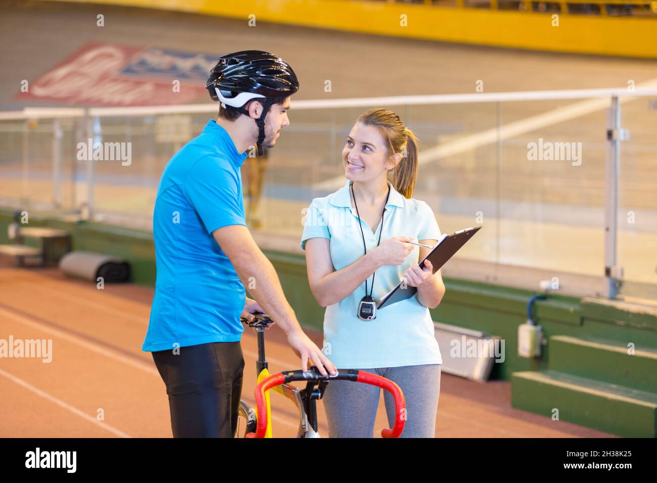 profession cyclist passing an evaluation test Stock Photo - Alamy