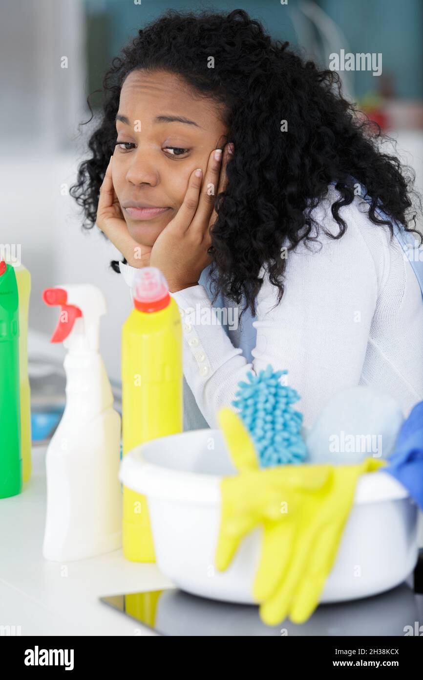 Sad asian girl cleaning hi-res stock photography and images - Alamy