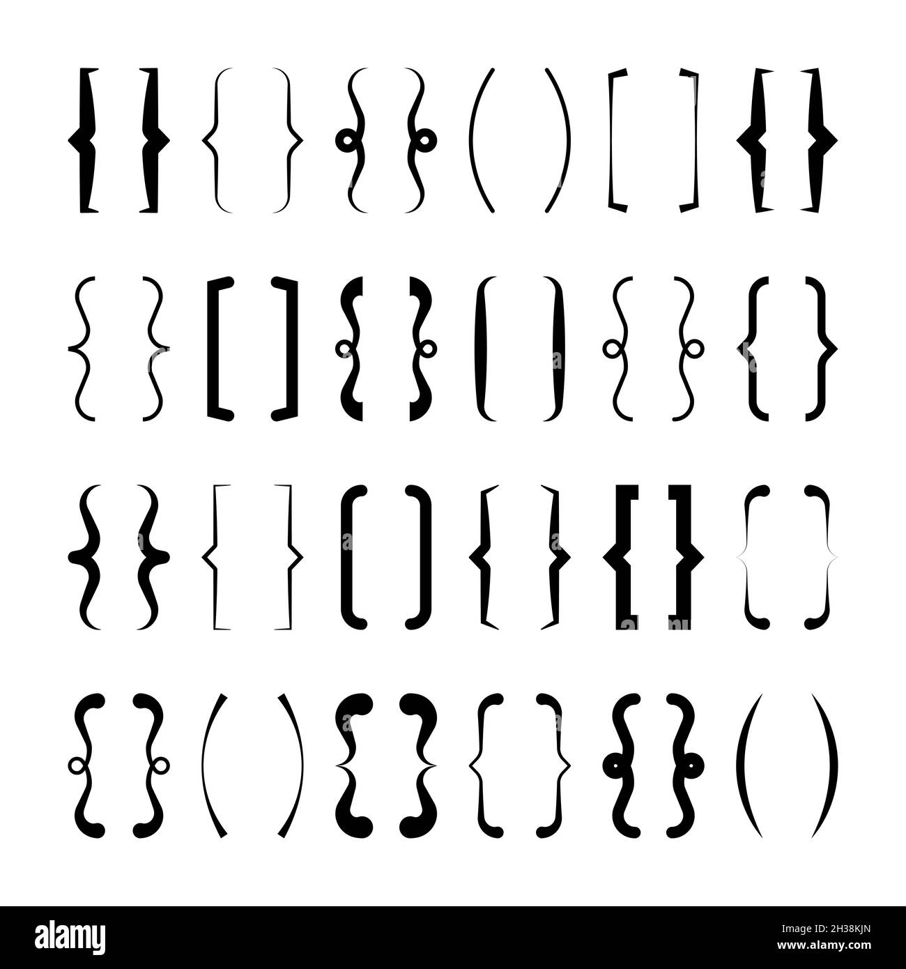 Text brackets collection, black quotation box. Curly, square and corner ...