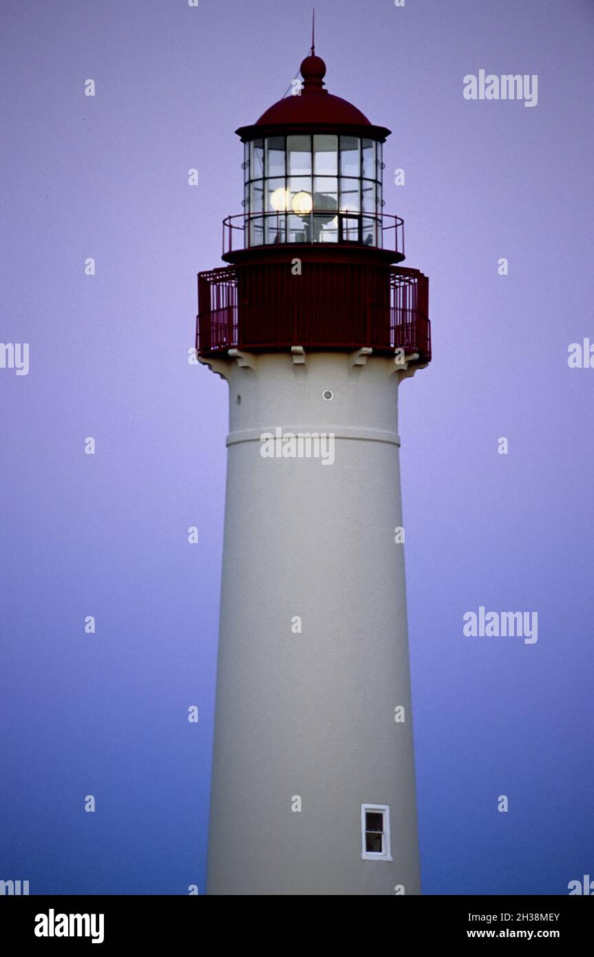Cape May Lighthouse at dusk, Cape May Point State Park New Jersey Stock ...