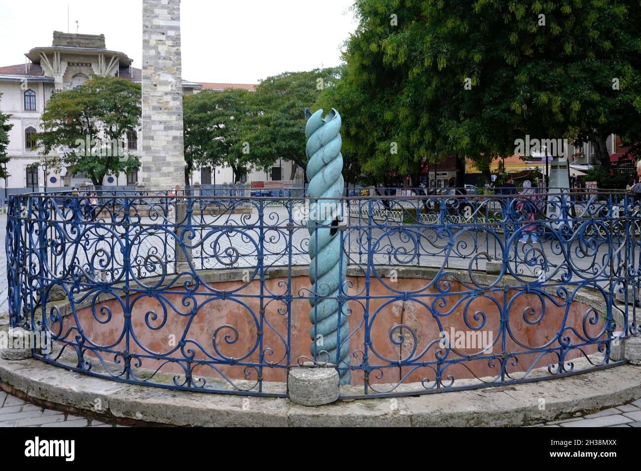 The Serpent Column and the Walled Obelisk behind in Sultanahmet Square ...