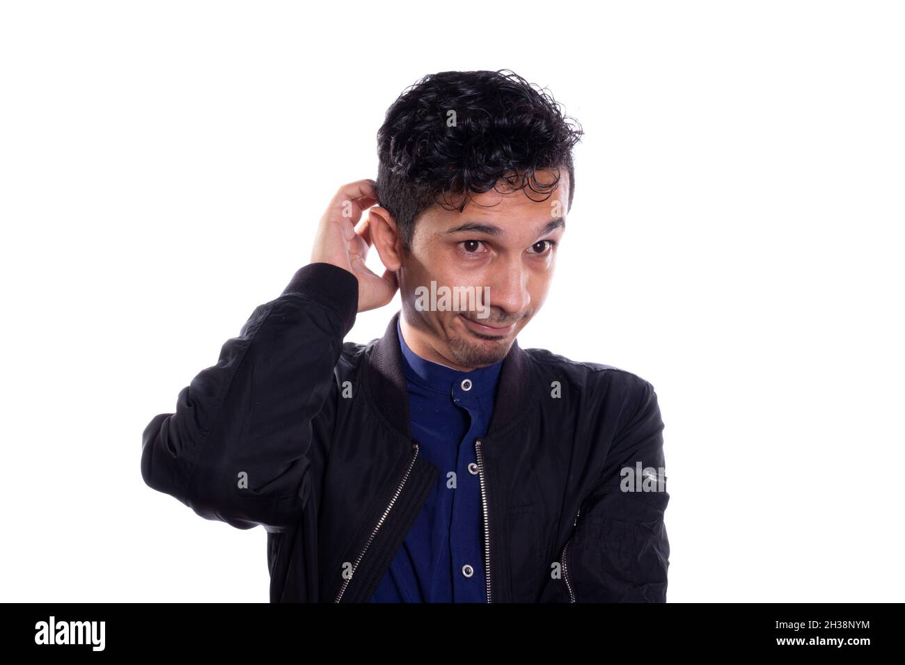 Disappointed and fed up man isolated on white background. Fed up and ...