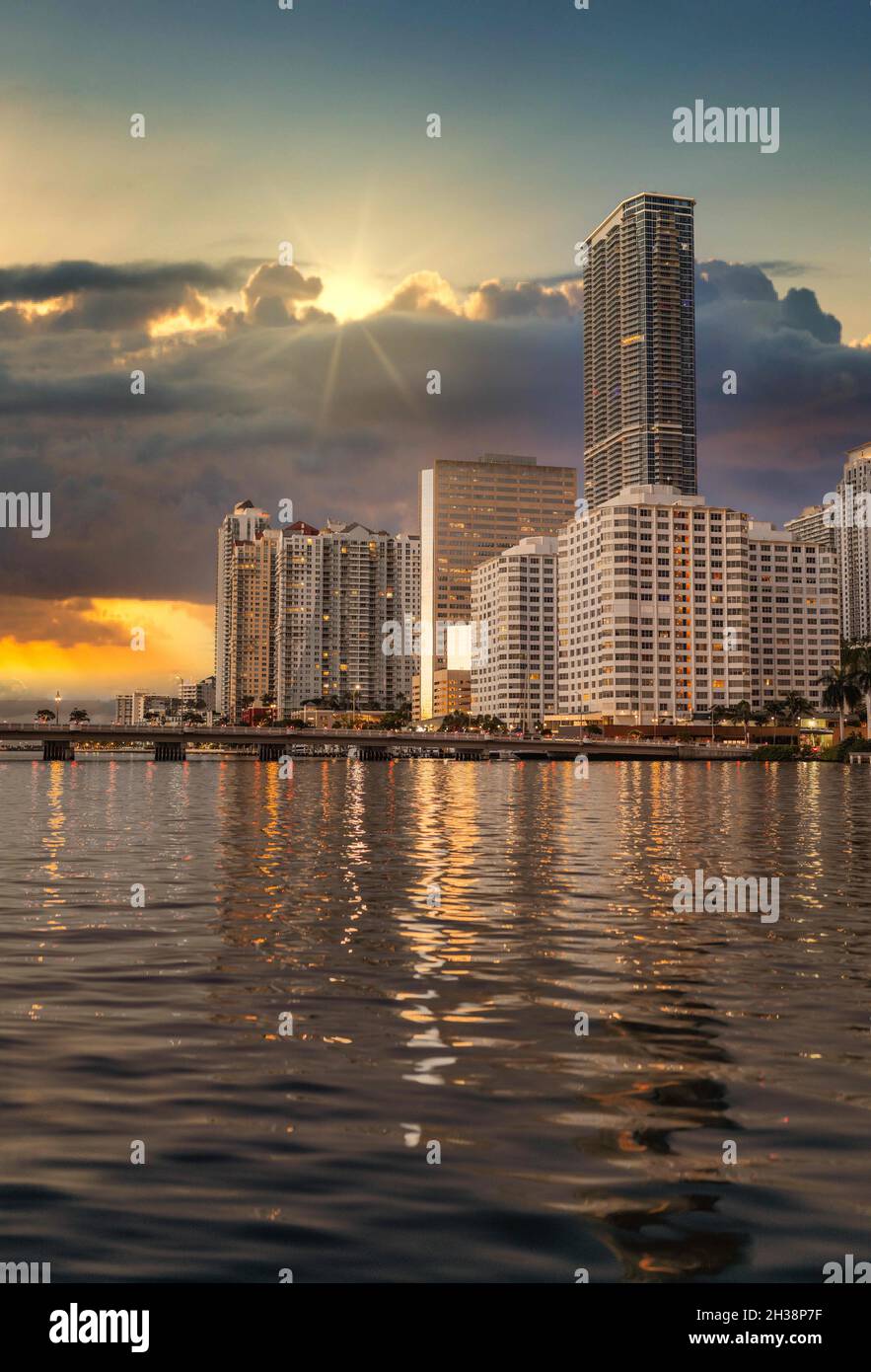 sunrise miami florida Brickell buildings Stock Photo - Alamy