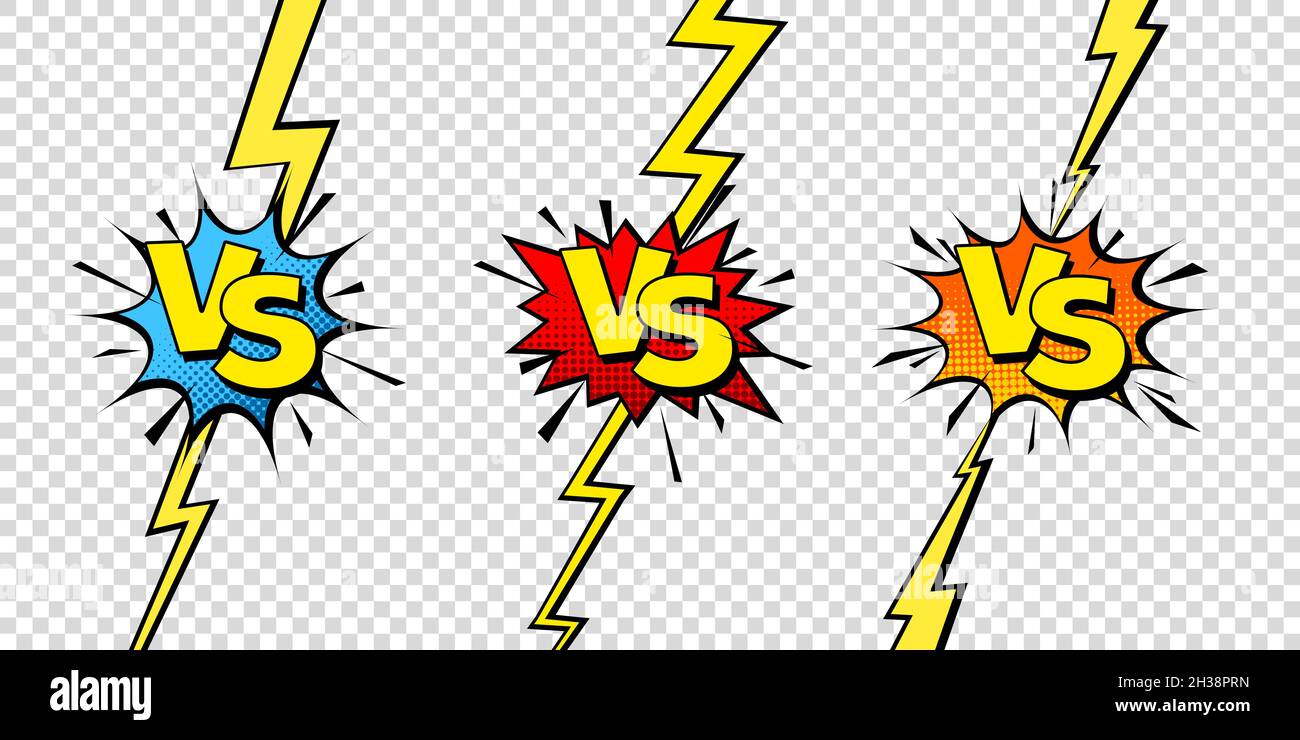 Comic challenge background. Cartoon battle, fight border. Versus or vs ...