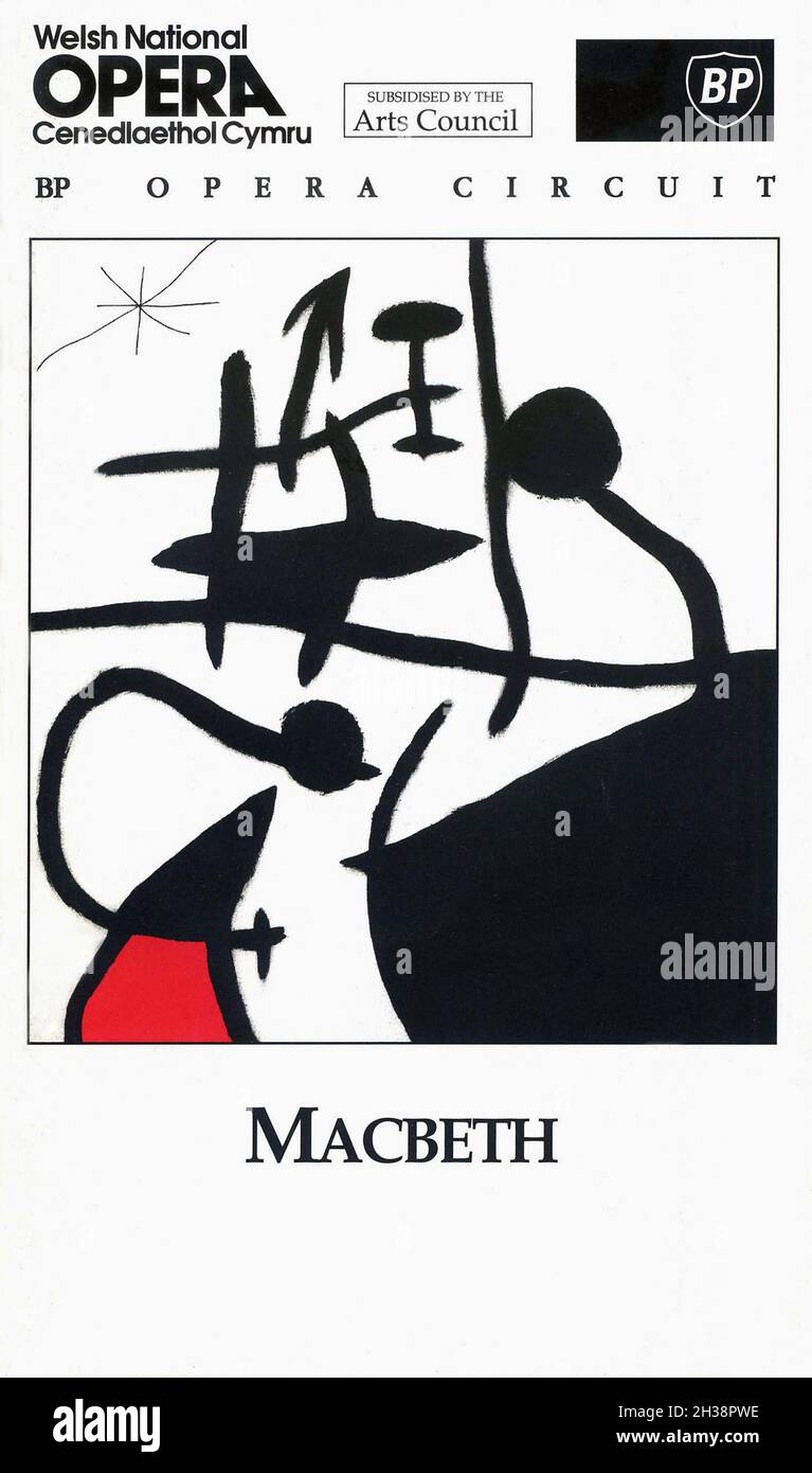 Opera Programme cover. "Macbeth" by Verdi. Welsh National Opera. 1993 ...