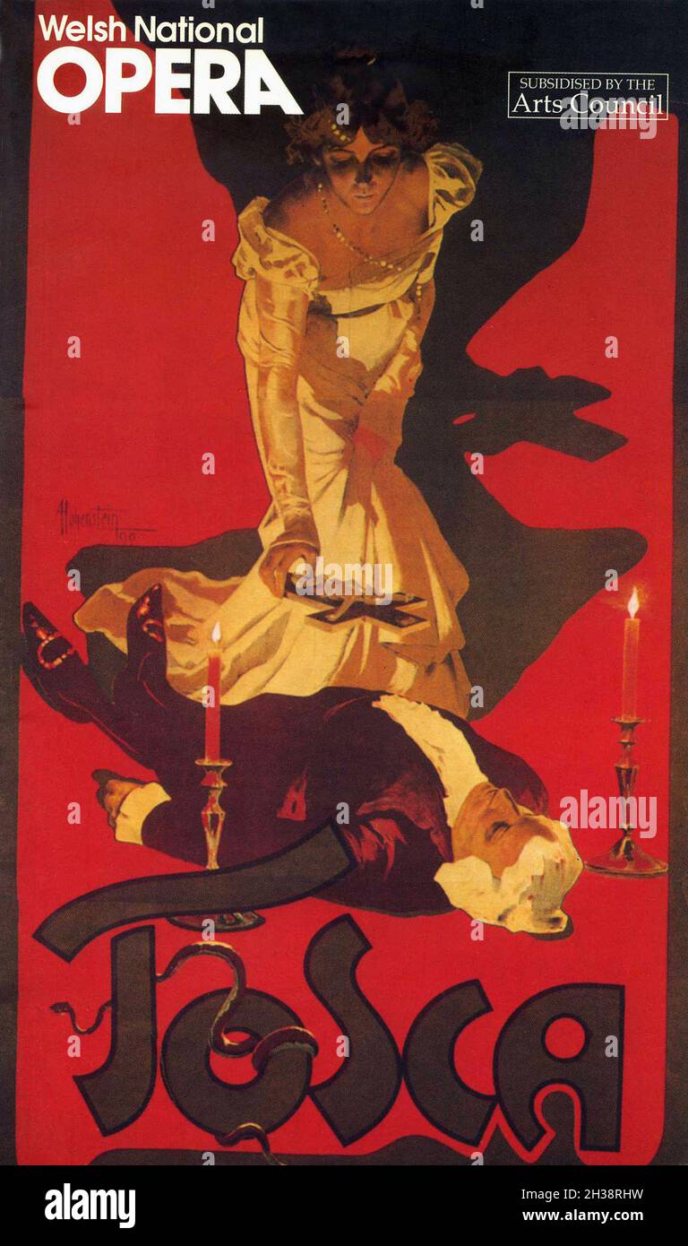 Opera Programme cover. "Tosca" by Puccini. Welsh National Opera. 1992 ...