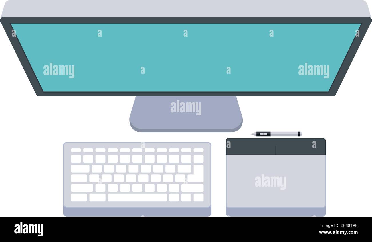 desk computer design Stock Vector Image & Art - Alamy