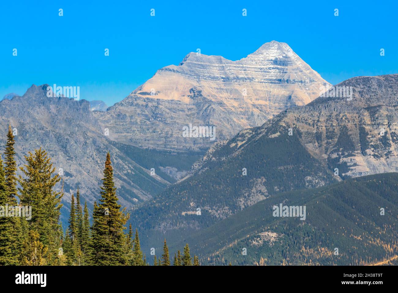 mount stimson in glacier national park in autumn viewed from grant ...
