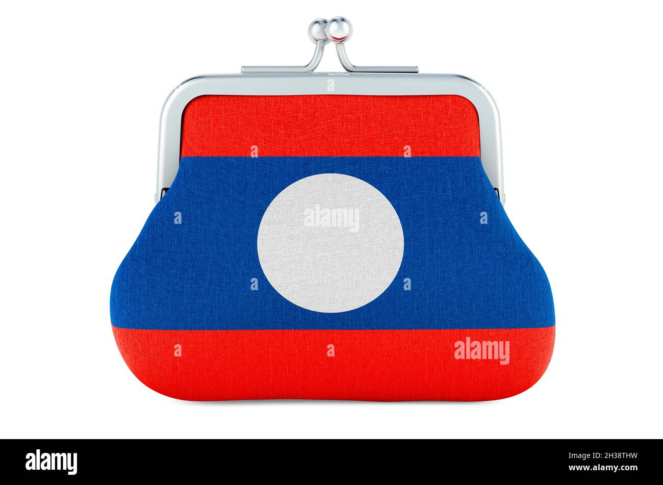 Coin purse with Laotian flag. Budget, investment or financial, banking ...