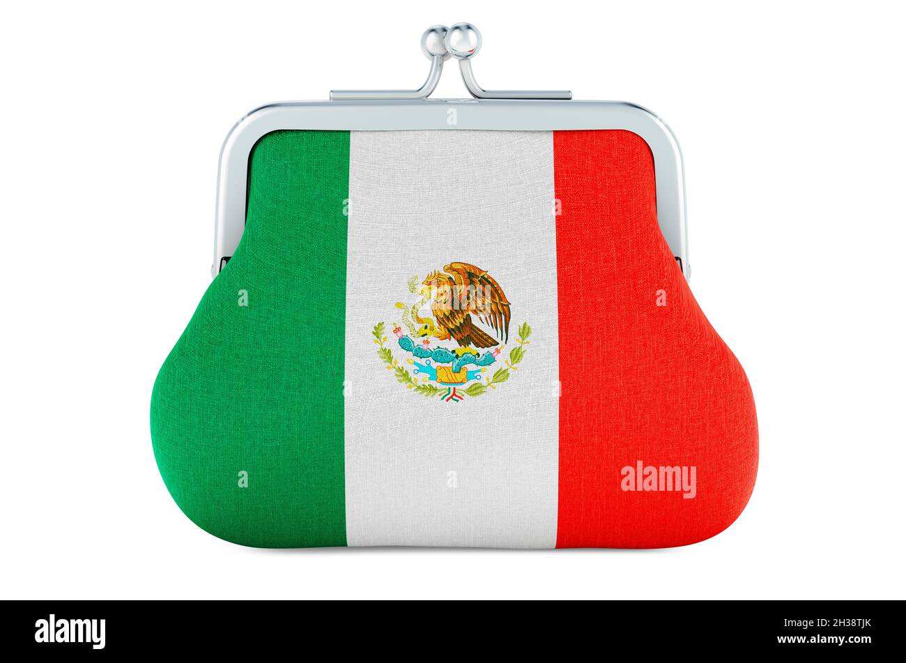 Coin purse with Mexican flag. Budget, investment or financial, banking ...