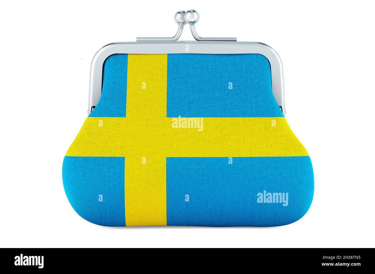 Coin purse with Swedish flag. Budget, investment or financial, banking ...