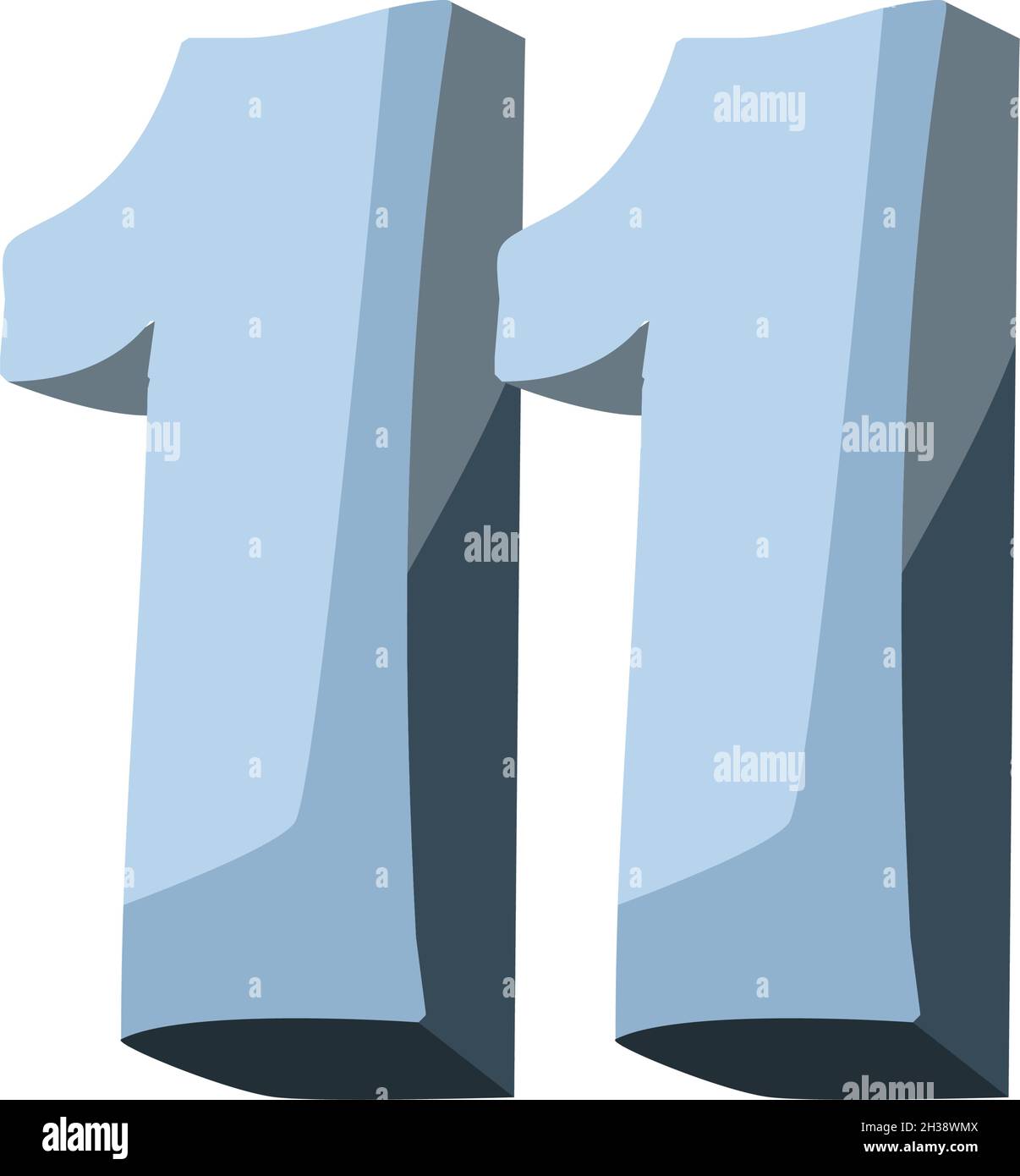 number eleven light blue over white Stock Vector Image & Art - Alamy