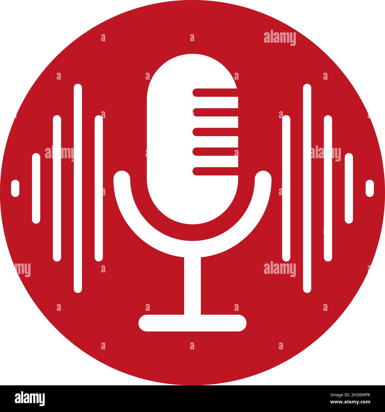 Concept of voice recognition. Sound wave with imitation of voice, sound ...