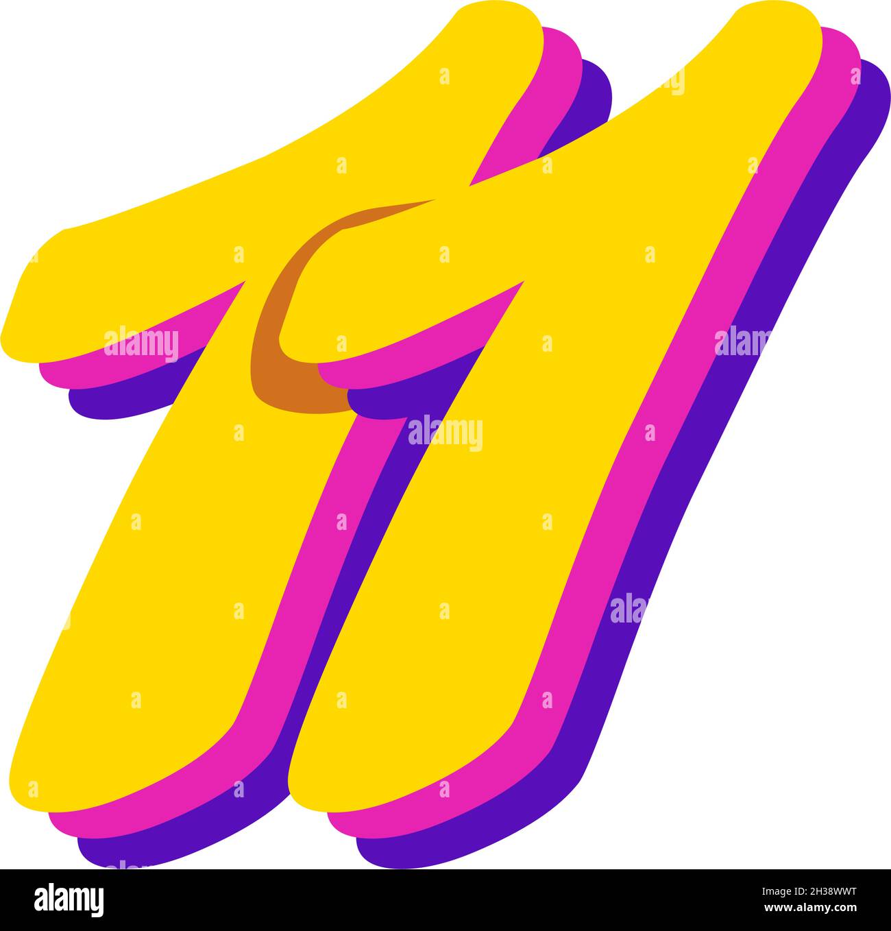 number eleven yellow over white Stock Vector Image & Art - Alamy