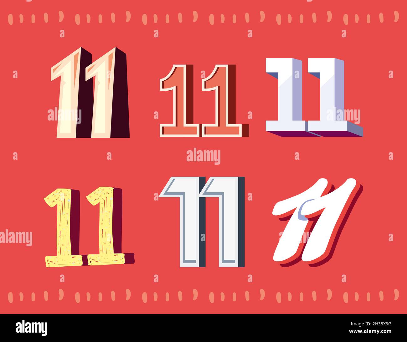 set of six numbers eleven Stock Vector Image & Art - Alamy