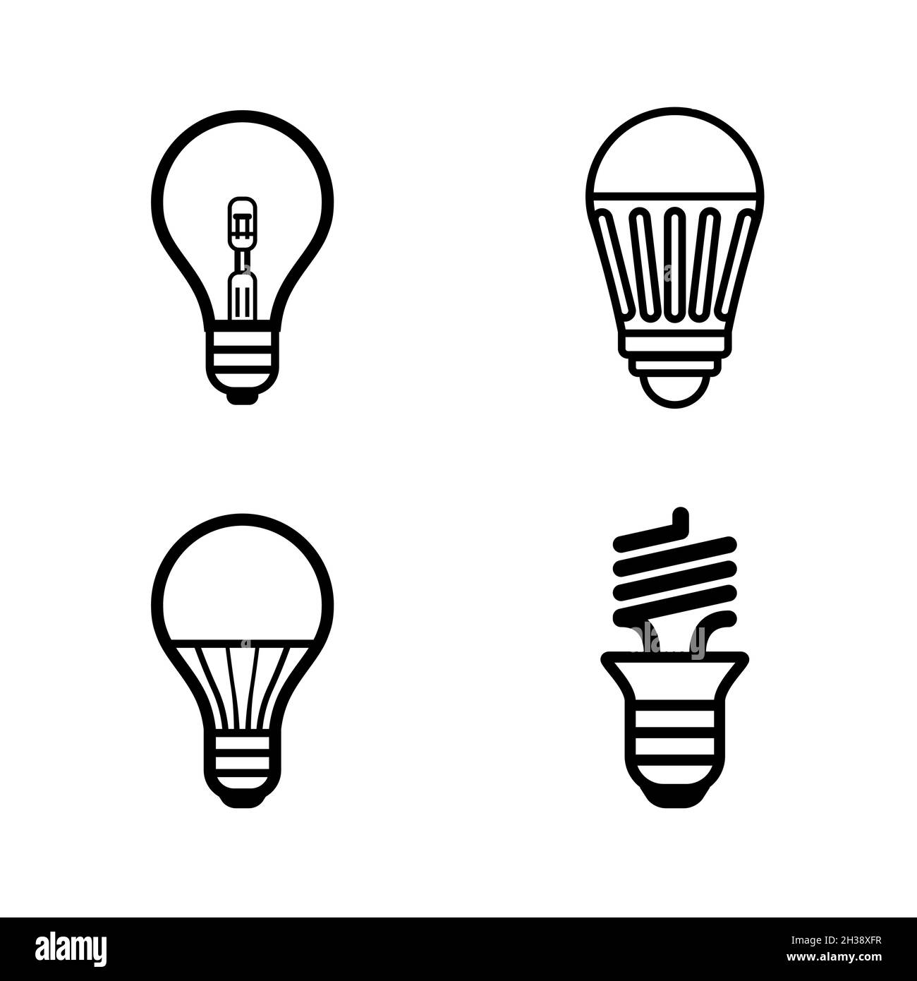 LED bulb line icon. Light flashlight led vector economic energy idea ...