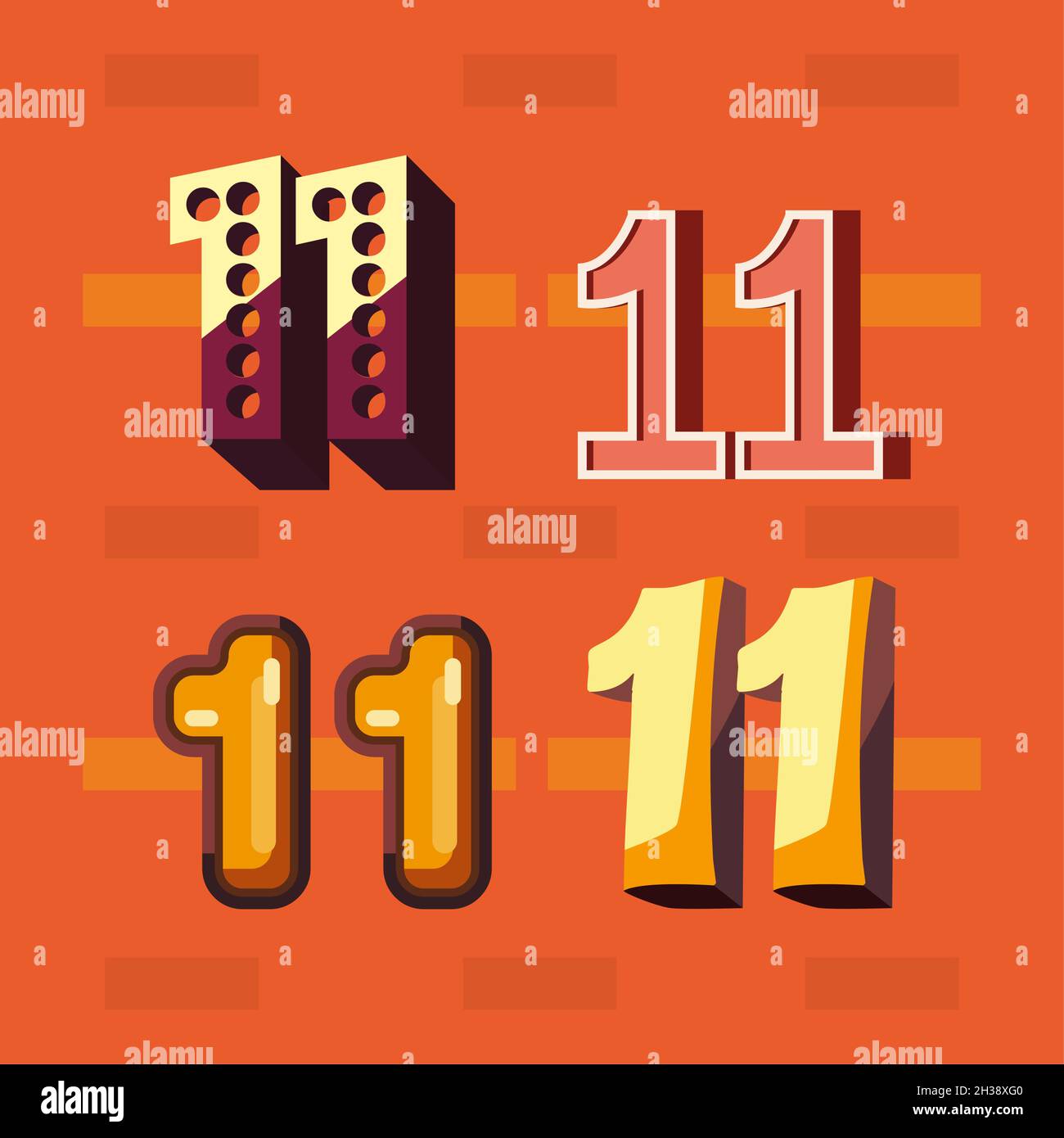 set of great numbers eleven Stock Vector Image & Art - Alamy