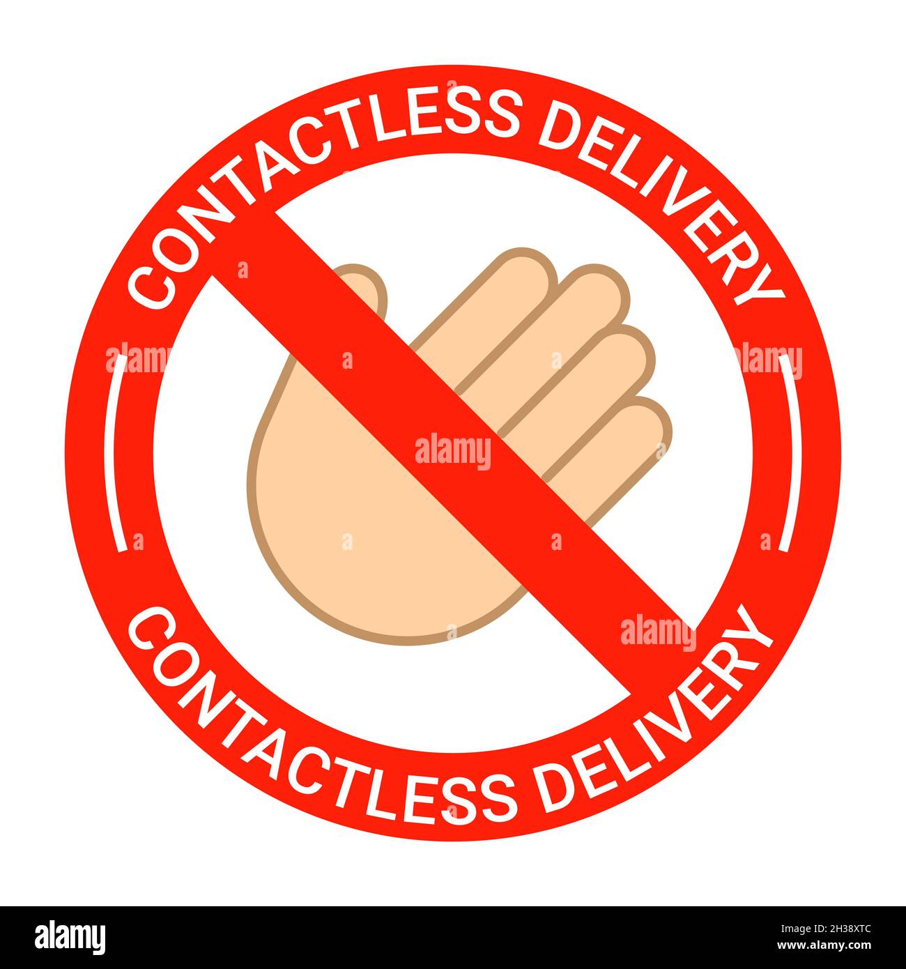 Contactless delivery sign. Quarantine isolated delivery vector icon ...