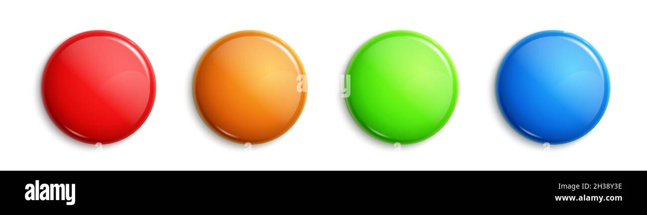 Round vector label button banner. Badge glossy color shape Stock Vector ...