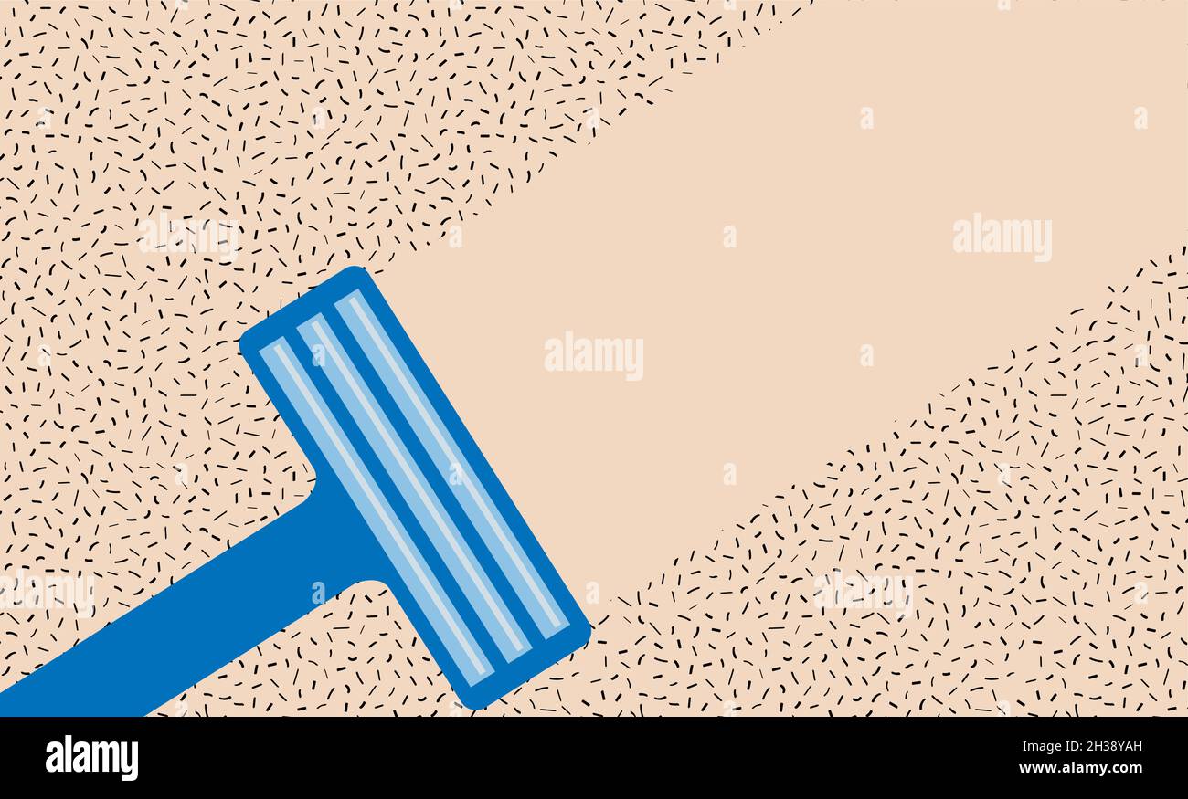 Shave hair vector woman skin razor human clean skin. Hair shaving ...