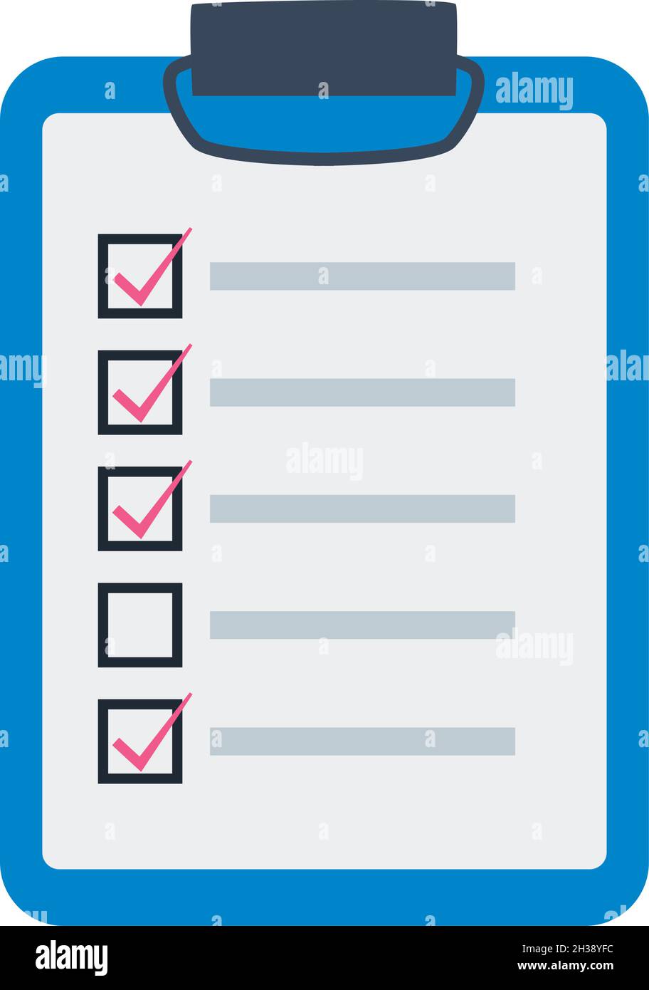 blue check list over white Stock Vector Image & Art - Alamy