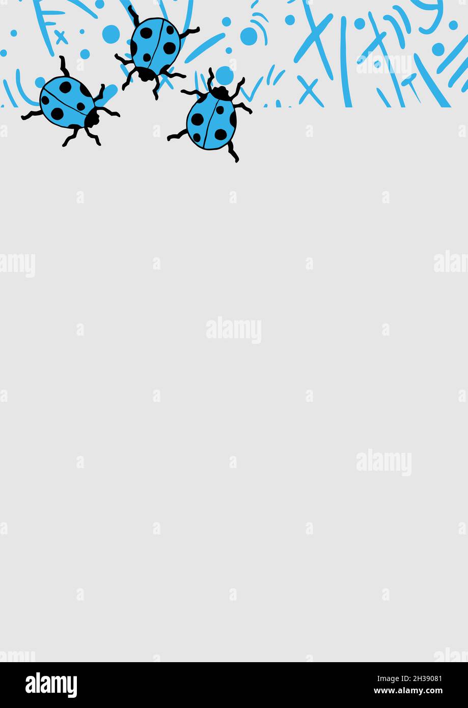 Blue ladybugs background art Stock Vector Image & Art - Alamy