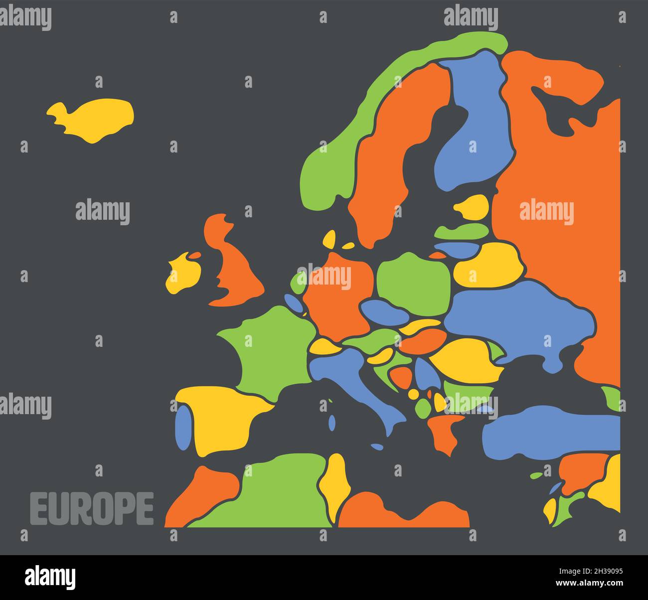 Smooth map of Europe continent Stock Vector Image & Art - Alamy