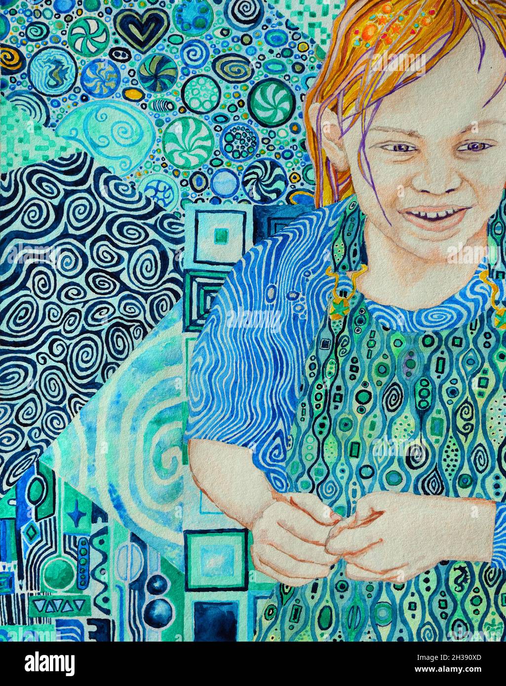 Style Of Gustav Klimt Painting