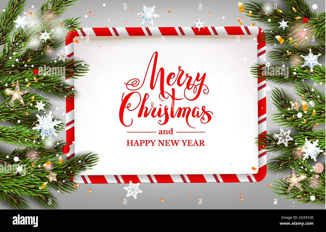 Winter template card tree Stock Vector Images - Alamy