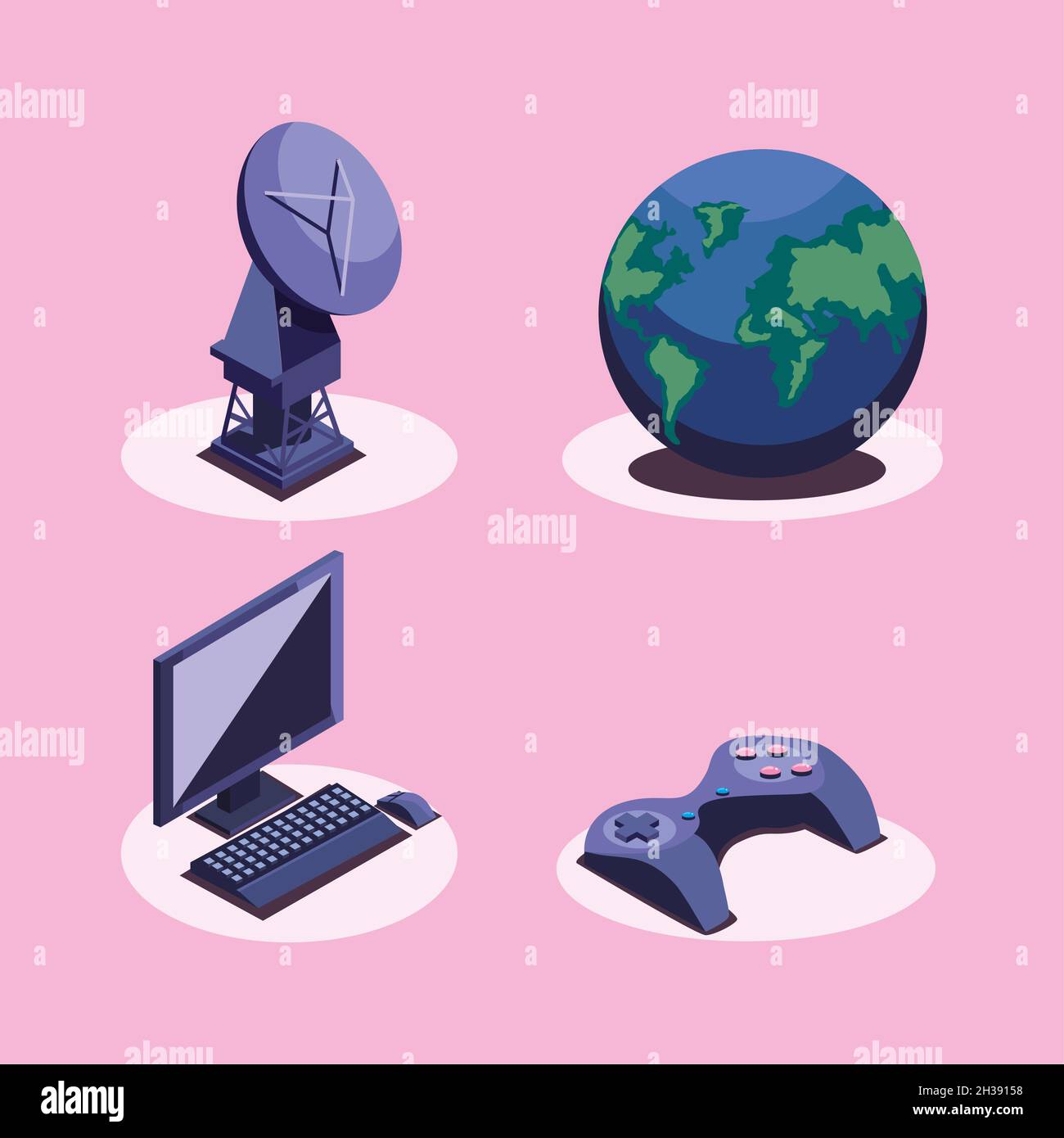 set of nice connection items Stock Vector Image & Art - Alamy