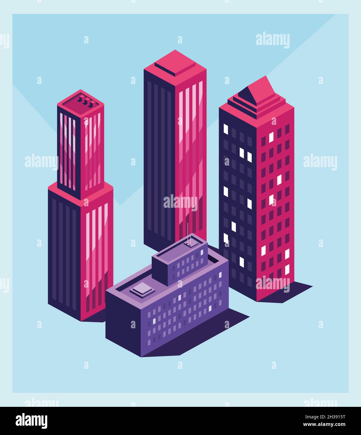 smart city illustration with buildings Stock Vector Image & Art - Alamy
