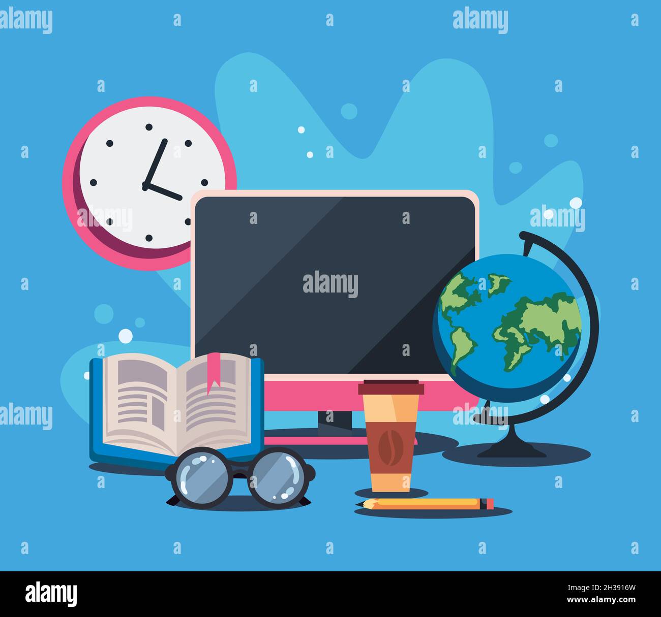 online education image with items Stock Vector Image & Art - Alamy