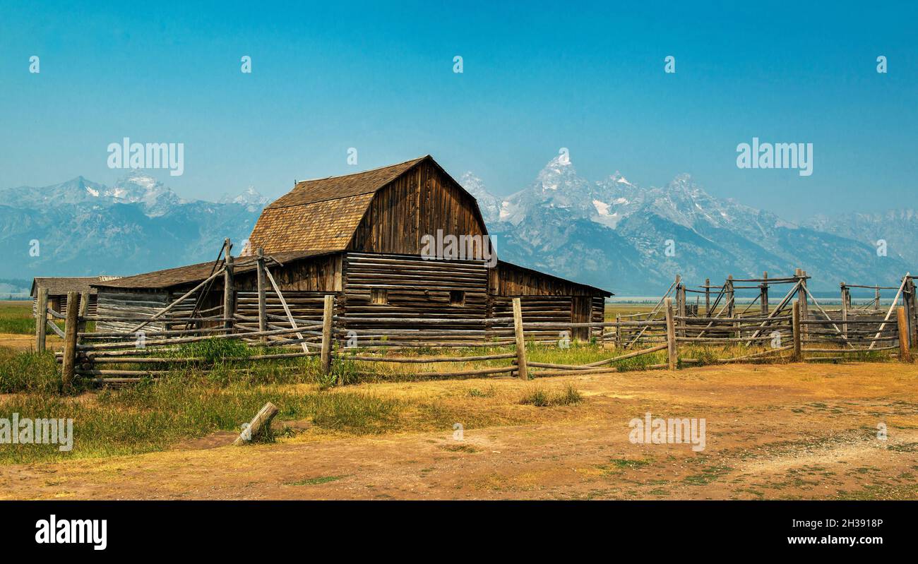 John Moulton Barn on Mormon Row, Jackson Hole valley, Grand Teton ...